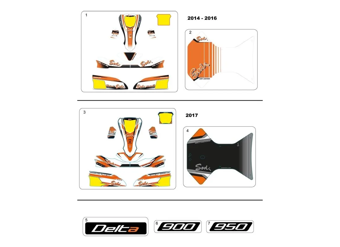 BODYWORK STICKERS - SODI DELTA 900/950 2014 - 2017